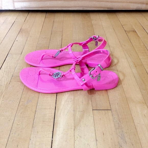 Coach | Shoes | Like New Authentic Coach Pink Pansy Sandals | Poshmark